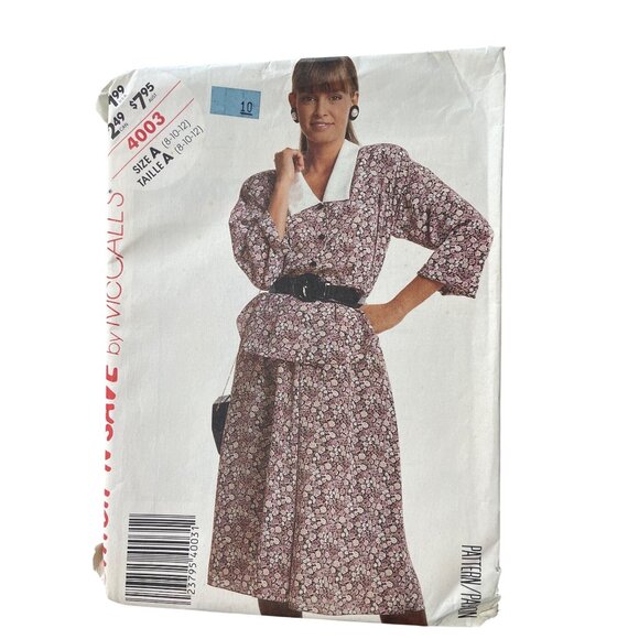 McCall's | Other | 8s Mccalls 4003 Sewing Pattern Size A 8012 Misses ...